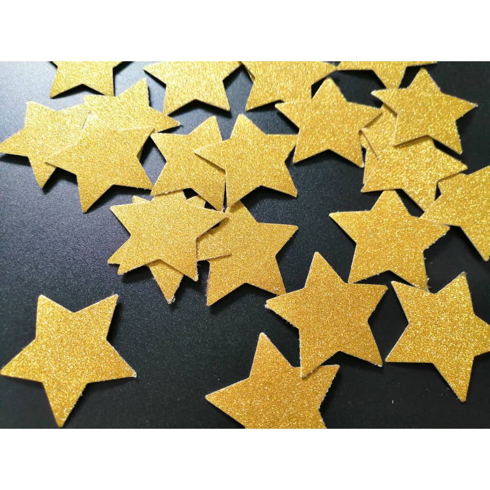 Glitter Art Card Self-adhesive sticker 250gsm 【GOLD STAR】 100% DIY ...