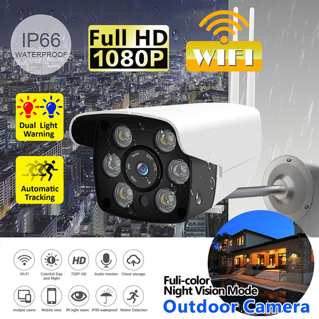 (V380 Pro) HD 1080P IP Camera Outdoor Waterproof 360° Home Security ...