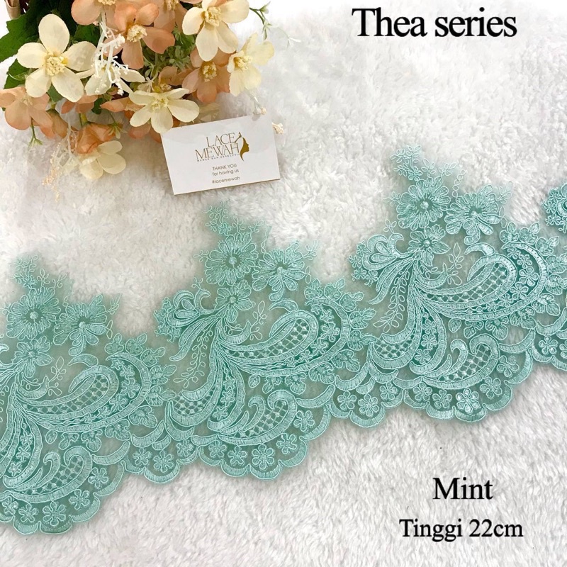 ‼️Readystok‼️ Borderlace Warna Hijau Mint Green Simple Sesuai Baju ...