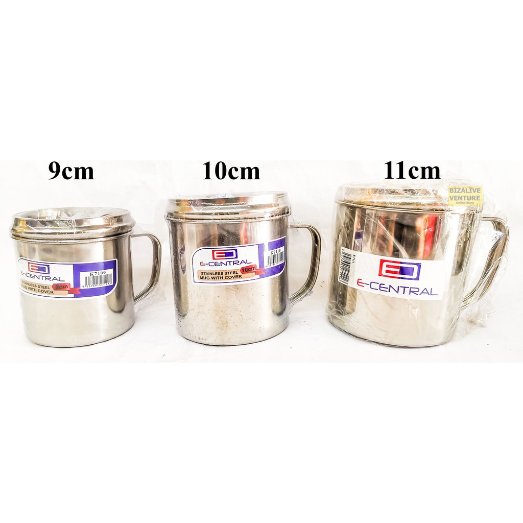 E-CENTRAL Stainless Steel Mug With Cover | Kopitiam | Teko | Teh Tarik ...