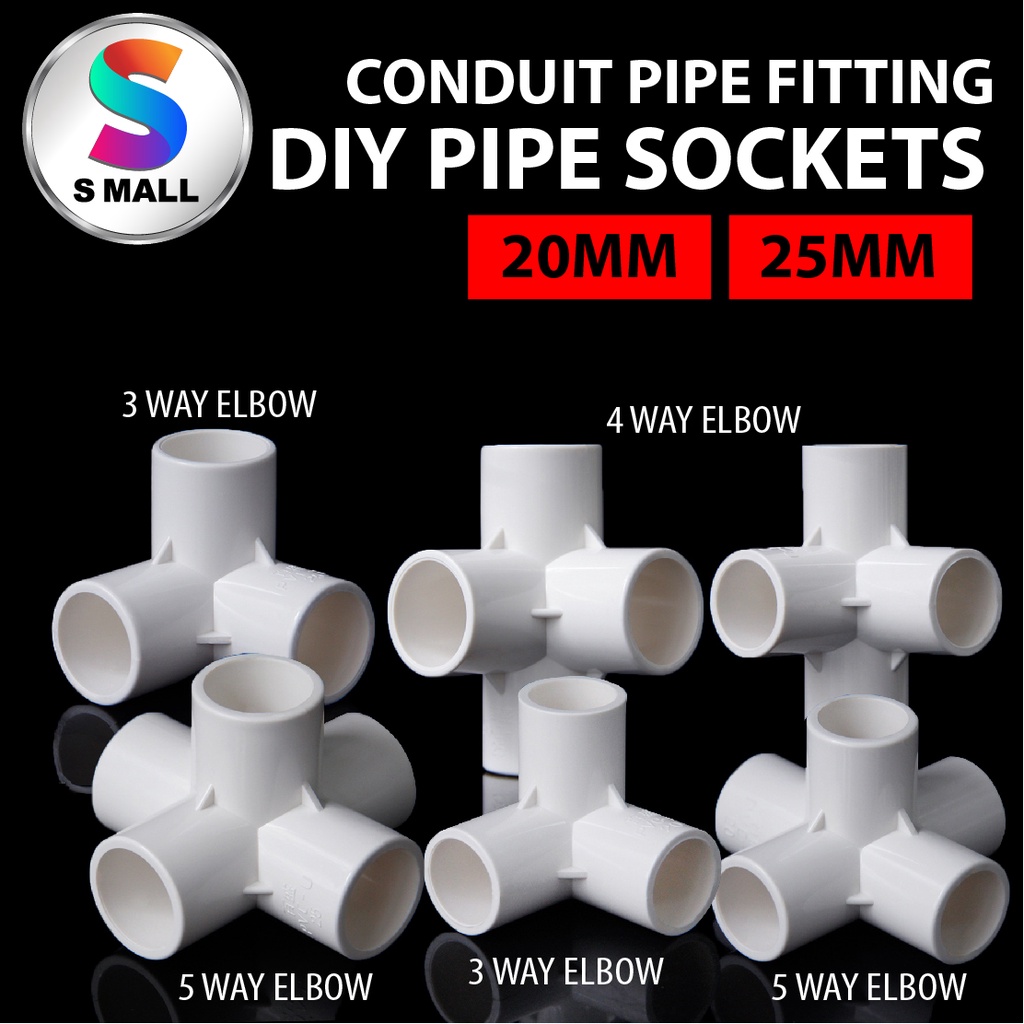 20MM/25MM DIY PVC White Pipe Fitting Connector Joint Furniture Grade ...