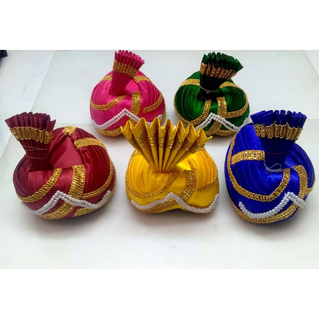 Thalapa / Embellished Art Silk Turban ( Medium size Swamy / Wedding ...