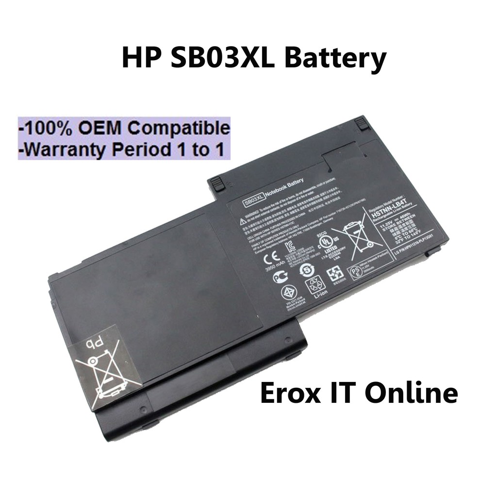 SB03XL Battery for HP EliteBook 820 G1 G2 720 725 G1 G2 E7U25AA ...