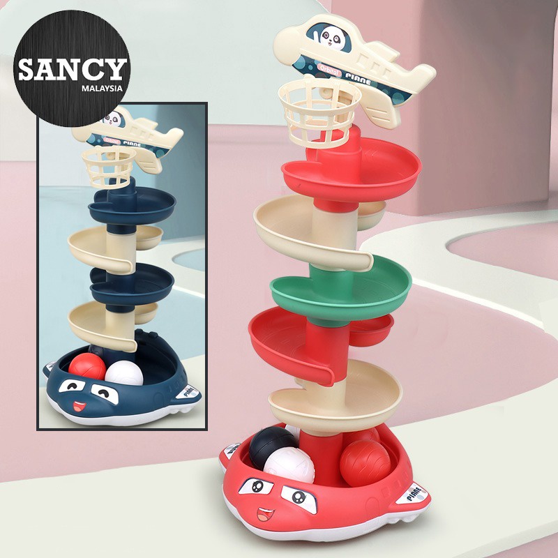 SANCY Children Shooting Track Fun Slide Rolling Ball Sound Induction ...