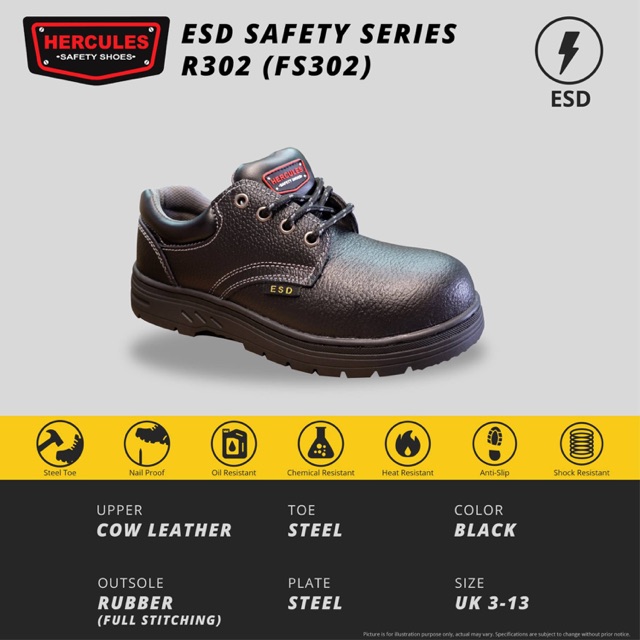 Safety Shoes Hercules R302(FS302)Kasut Keselamatan | Shopee Malaysia