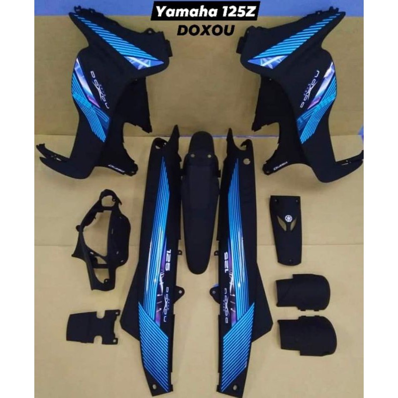 COVERSET YAMAHA 125ZR &STICKER DOXOU MATY BLACK. | Shopee Malaysia