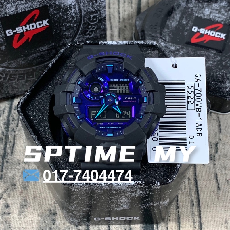 CASIO G-SHOCK VIRTUAL BLUE GA-700VB-1ADR / GA-700VB-1A / GA-700VB-1 ...
