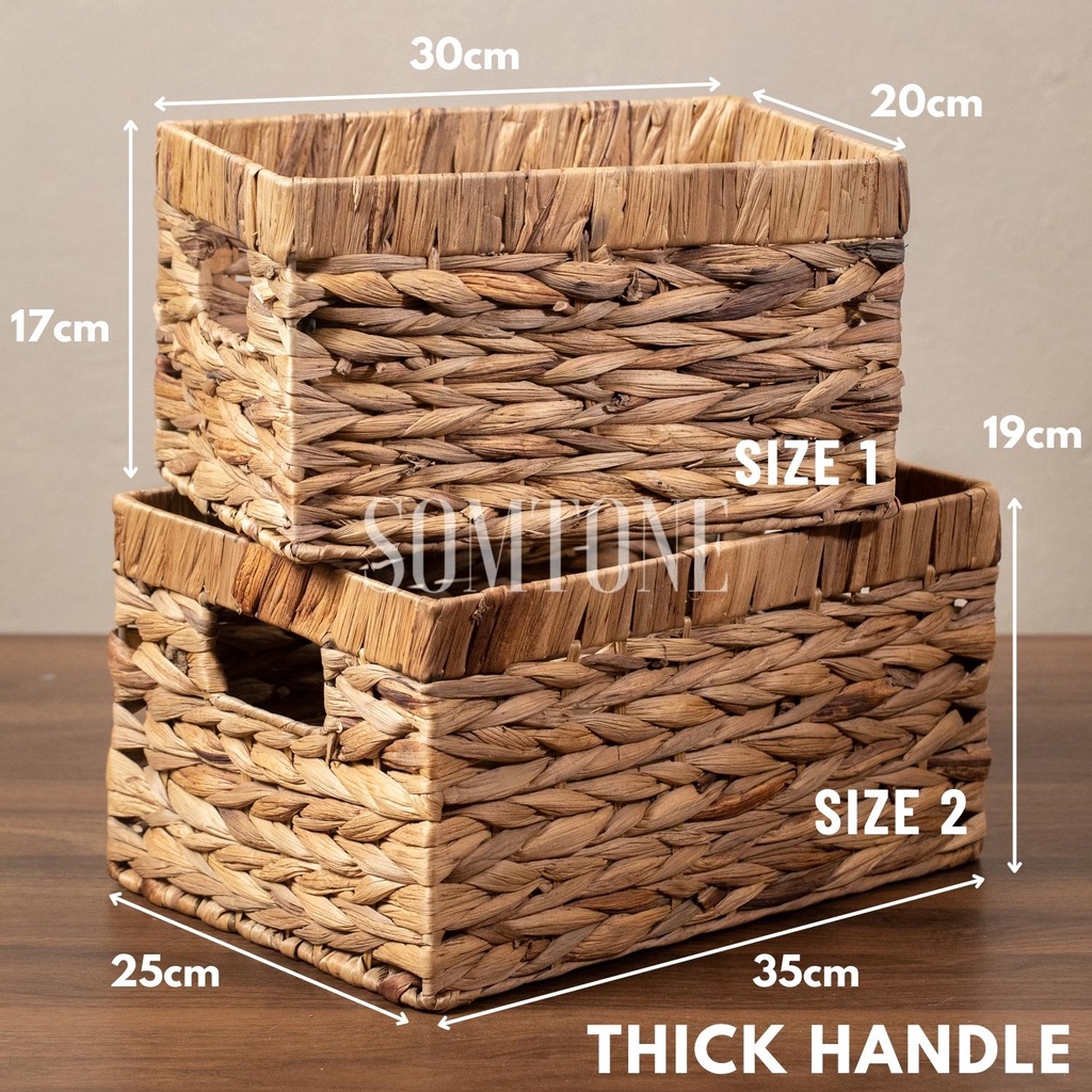 Handmade Natural Seagrass Storage Basket Box, Cabinet Organiser ...