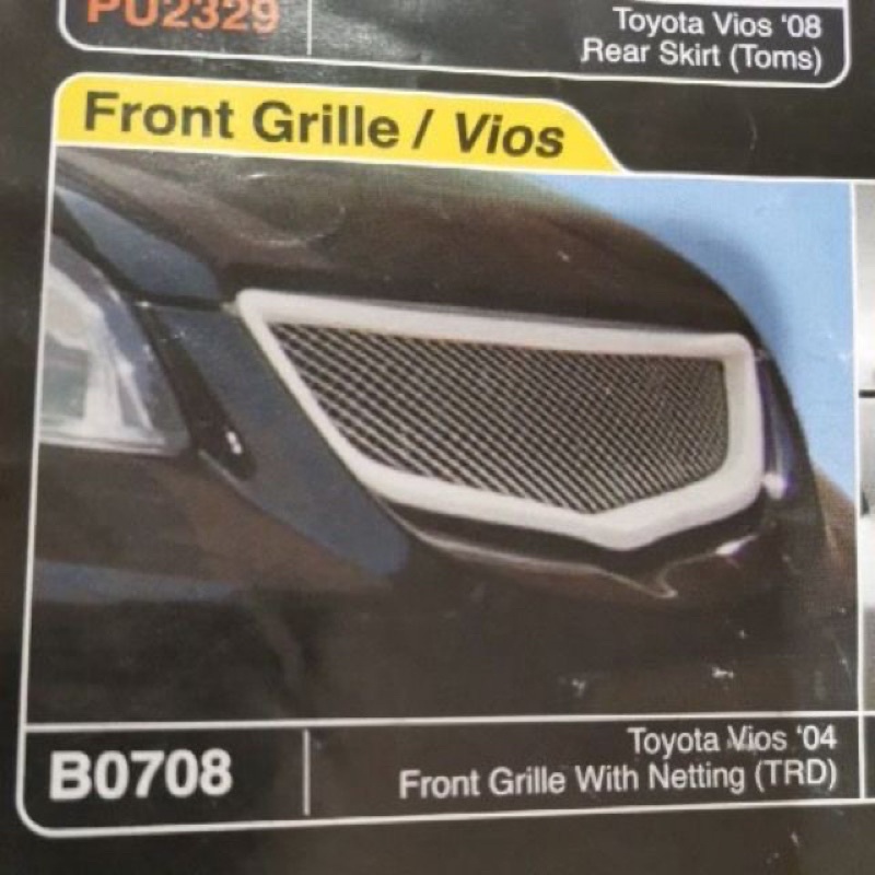 Toyota vios 03 04 06 08 10 12 front grill with netting trd eye lip ...