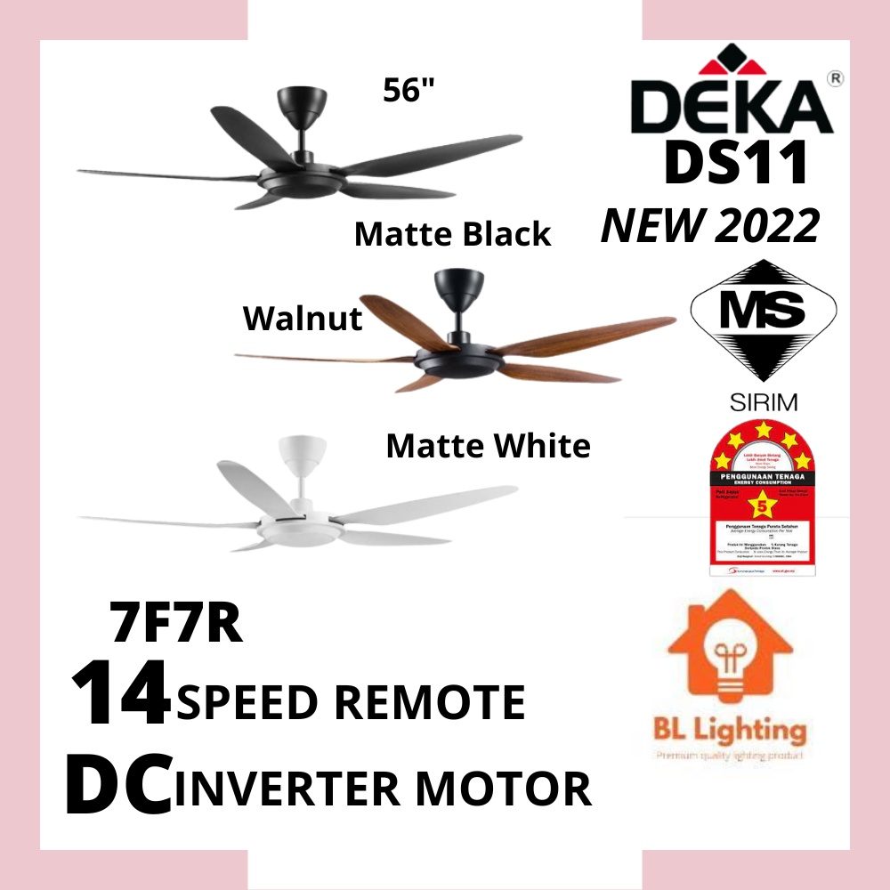 (TWIN PACK) Deka DS11 56” DC MOTOR 7 Speed Remote Control DC Motor Ceiling Fan / Kipas Siling ...