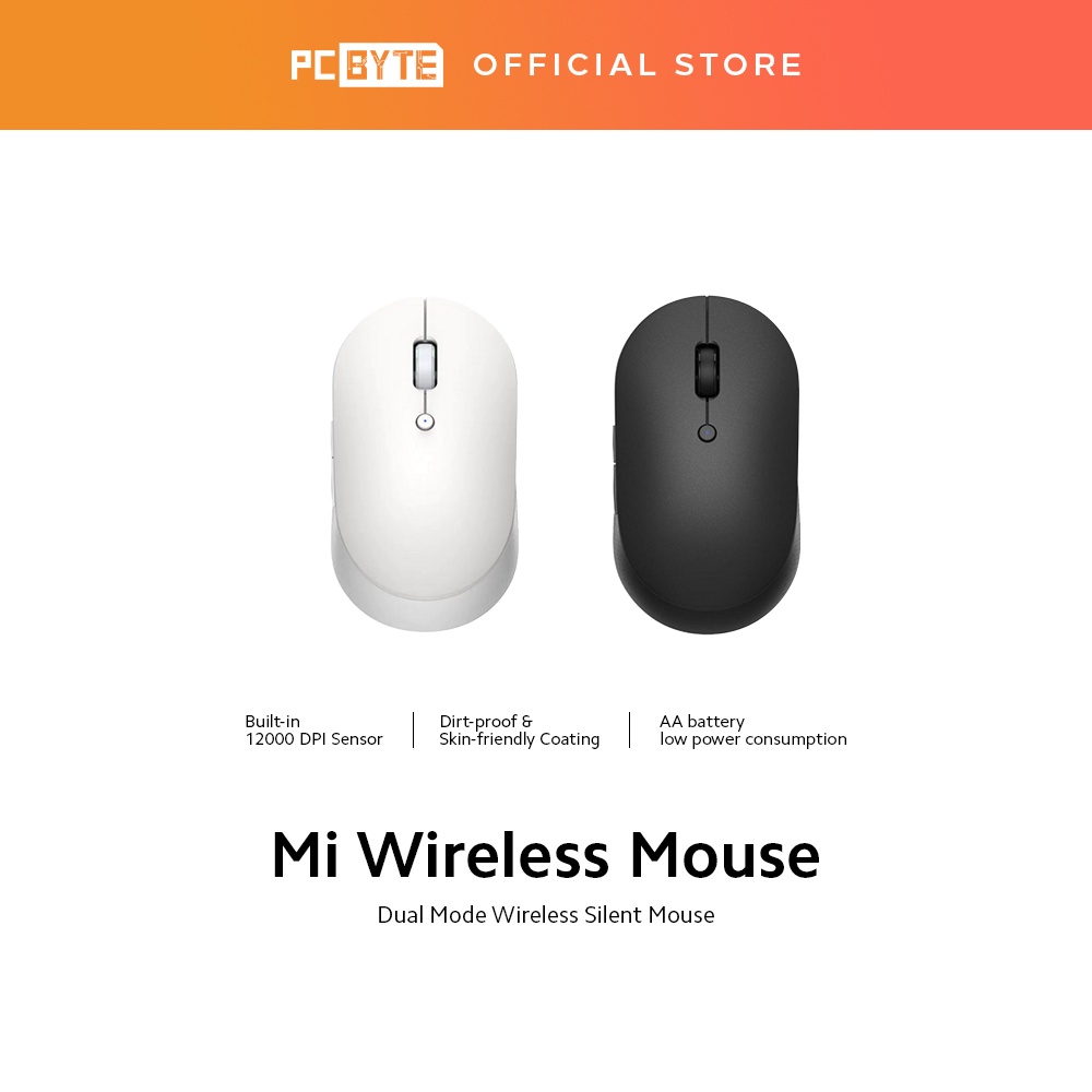 Xiaomi Mi Dual Mode Wireless Mouse Silent Edition - Black/White ...