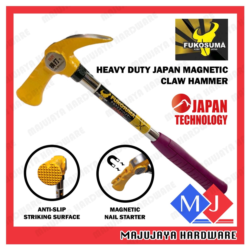FUKOSUMA Heavy Duty Steel Handle Japan Claw Hammer Magnetic (BULLOX ...