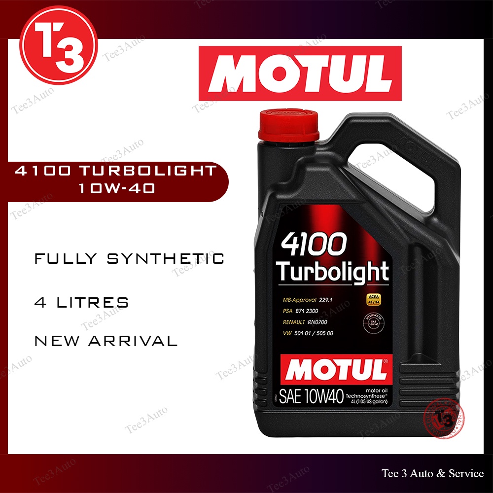 Motul 4100 Turbolight Semi 10w40 Engine Oil (4L) | Shopee Malaysia