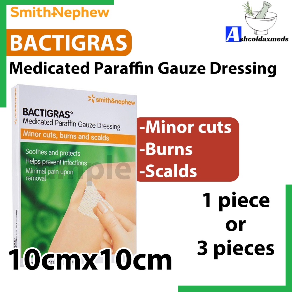 Smith&Nephew Bactigras Medicated Tulle Gars 10x10cm 1'S/3'S or 5x5cm 5 ...