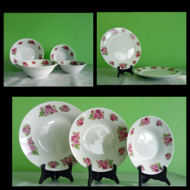 Rose Ceramic Rice Plate/Soup Plate/Bowl/Pinggan Makan/Pinggan Lauk ...