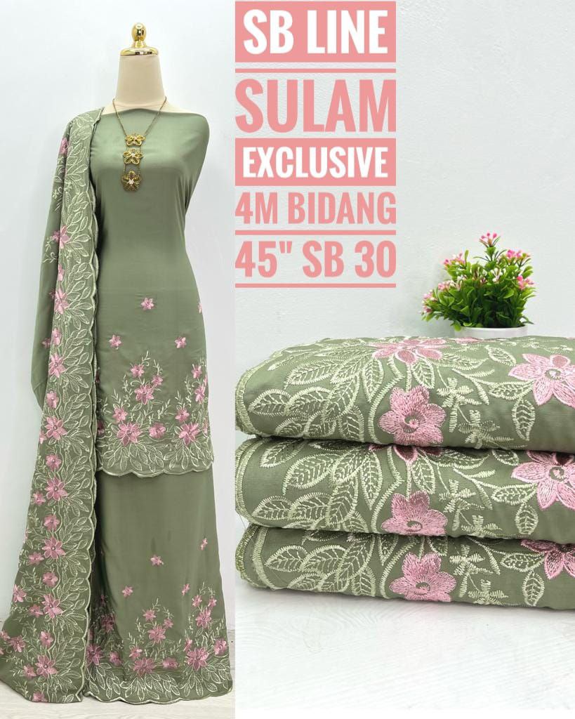 KAIN PASANG KAIN SB LINE SULAM KAIN SULAM EXCLUSIVE | Shopee Malaysia