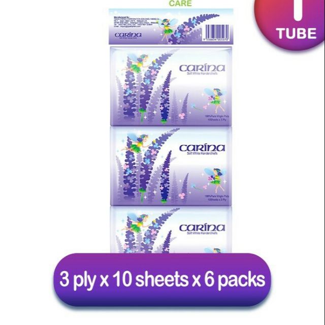 Carina Wallet Tissue x 5 Tube (Unscented) 3 ply x 10's x 6 pack ...