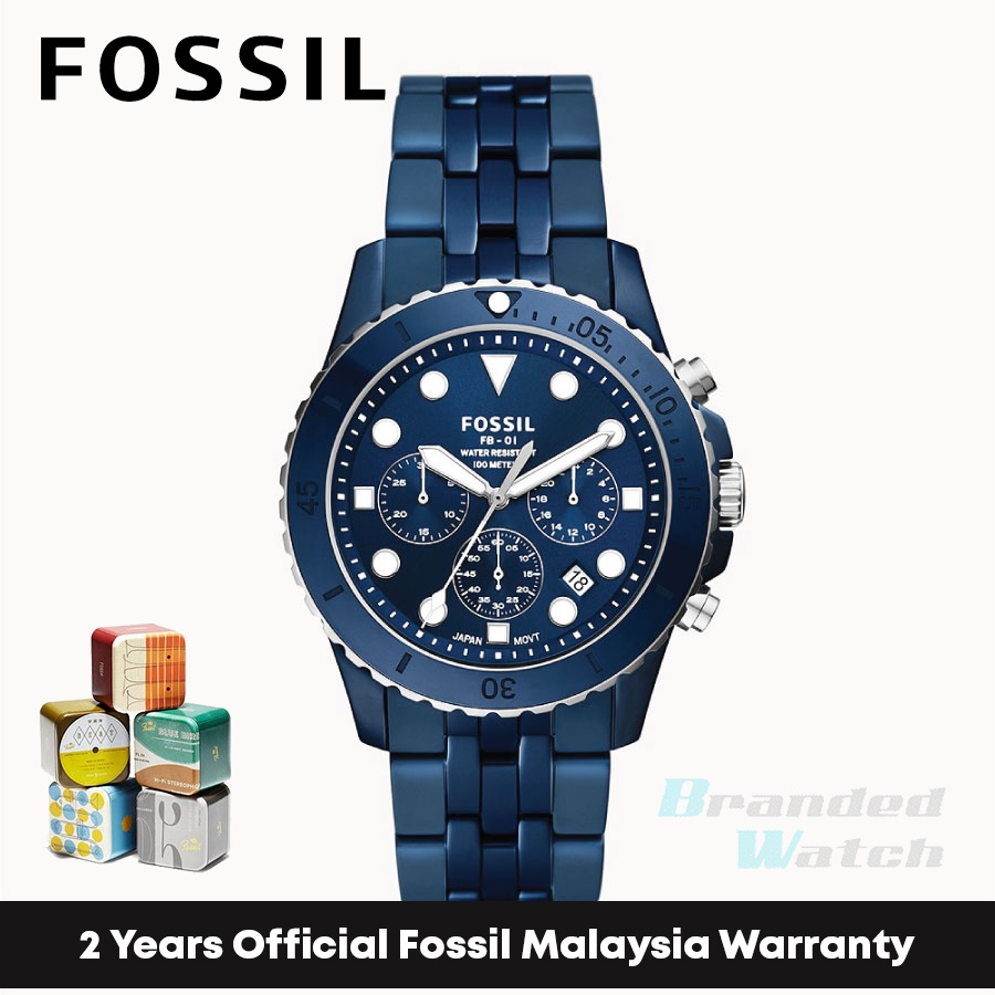 [Official Warranty] Fossil CE5025 Men's FB-01 Chronograph Blue Ceramic ...