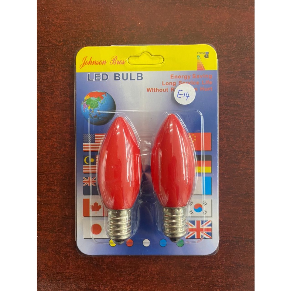 2pcs x LED crystal candle replacement LED bulb E12 / E14 / Red/White ...