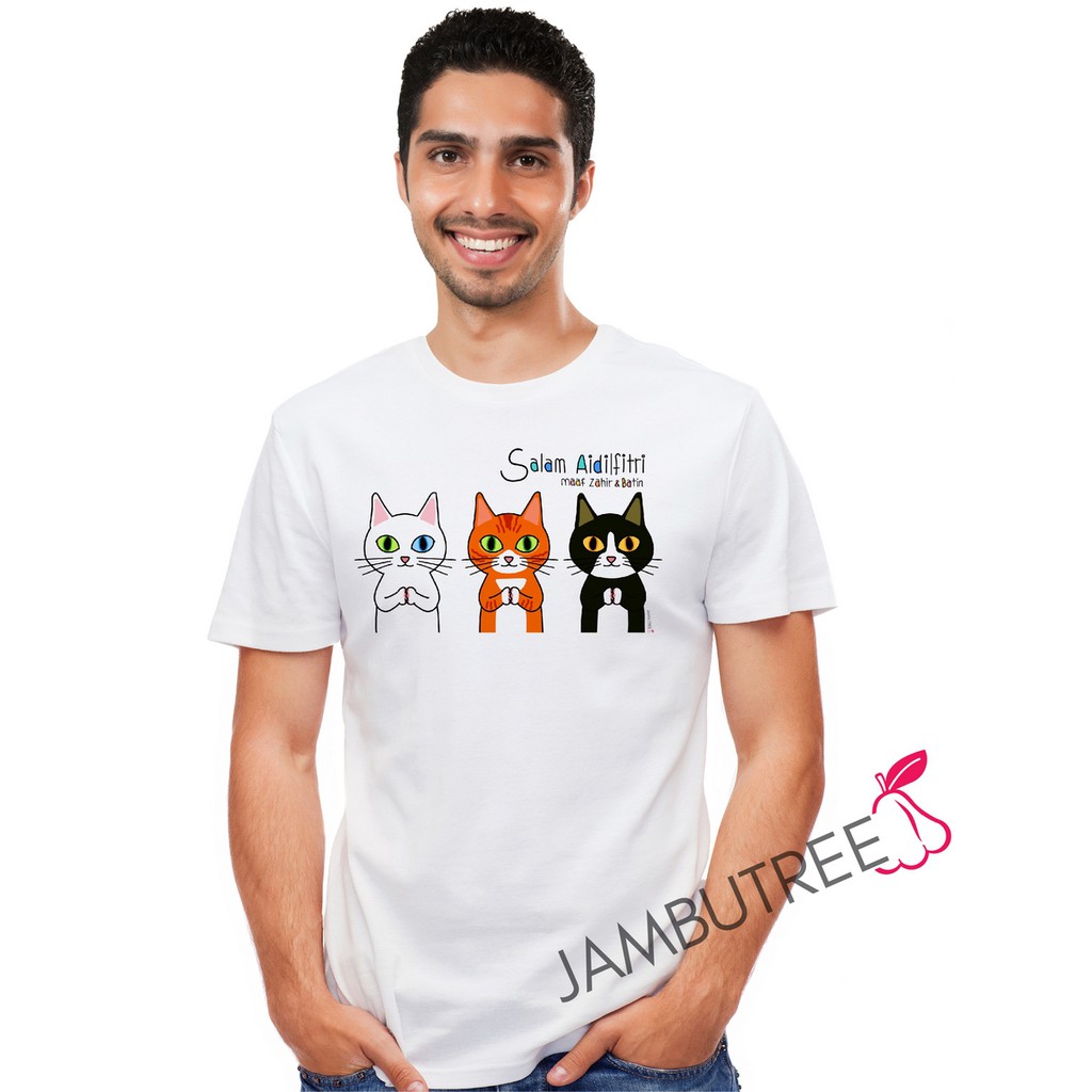 Jambutree Cute Cats Selamat Hari Raya Aidilfitri Eid Mubarak Graphic T ...