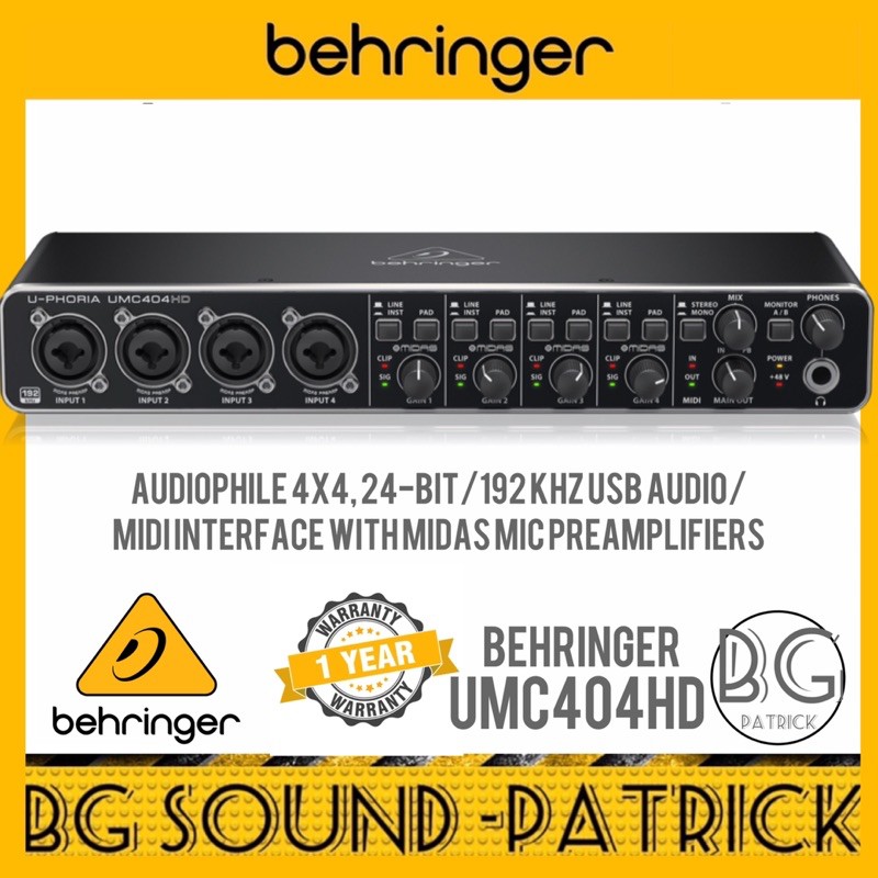 Behringer UMC404HD Audio Interface | UMC-404-HD UMC-404HD UMC404 404HD ...