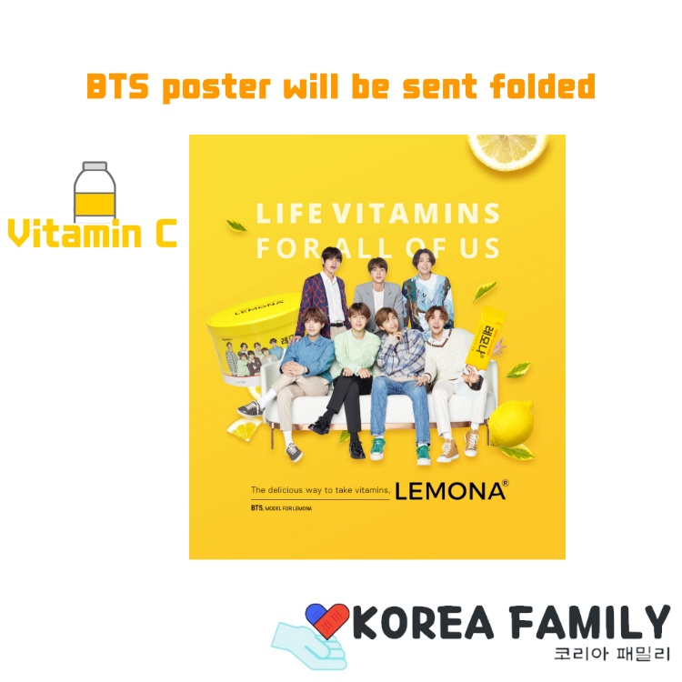 BTS x LEMONA 10 20 60 70 sticks limited poster 30s small can Vitamin C ...