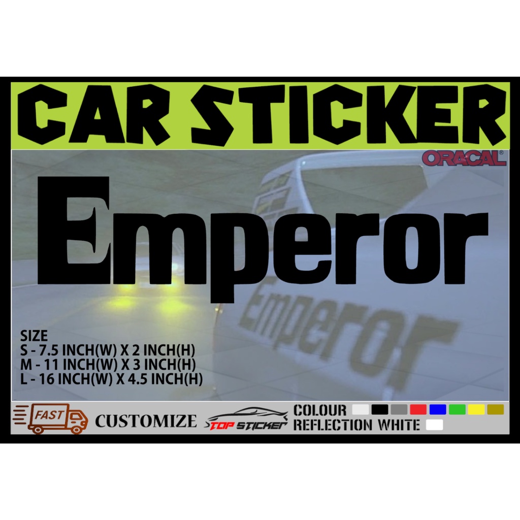 EMPEROR CAR STICKERS KERETA STICKER JDM INITIAL D CAR CLUB EVO ...