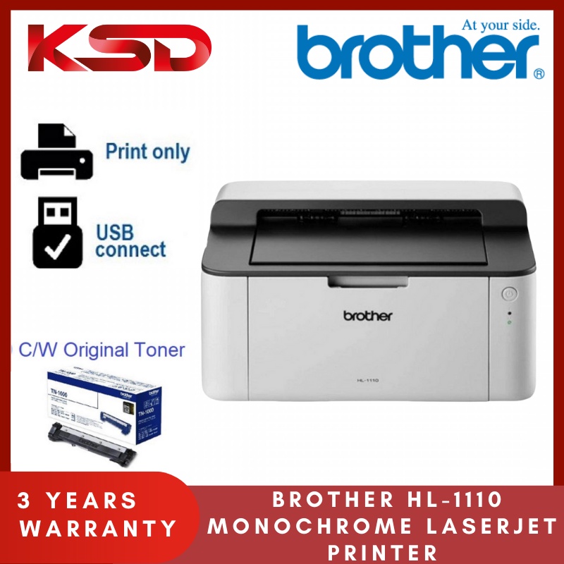 Brother HL-1110 Monochrome Laser Printer 1110 HL1110 (Comes with ...