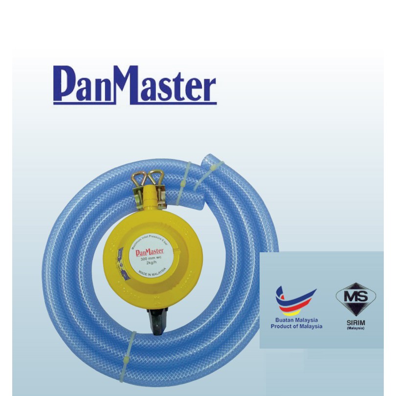 PANMASTER SIRIM LOW PRESSURE GAS REGULATOR COMPLETE WITH PVC HOSE AND ...