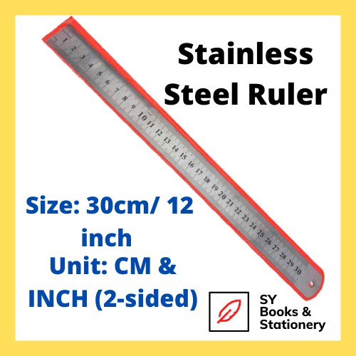 Stainless Steel Metric Ruler 30CM / 12'' / Pembaris Keluli / Pembaris ...