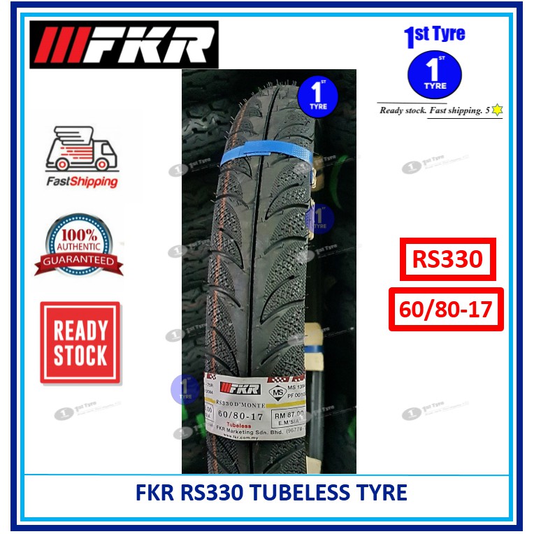 TAYAR FKR TUBELESS TYRE RS330 (MAXXIS DIAMOND) D'MONTE 60/80-17 DIAMOND ...