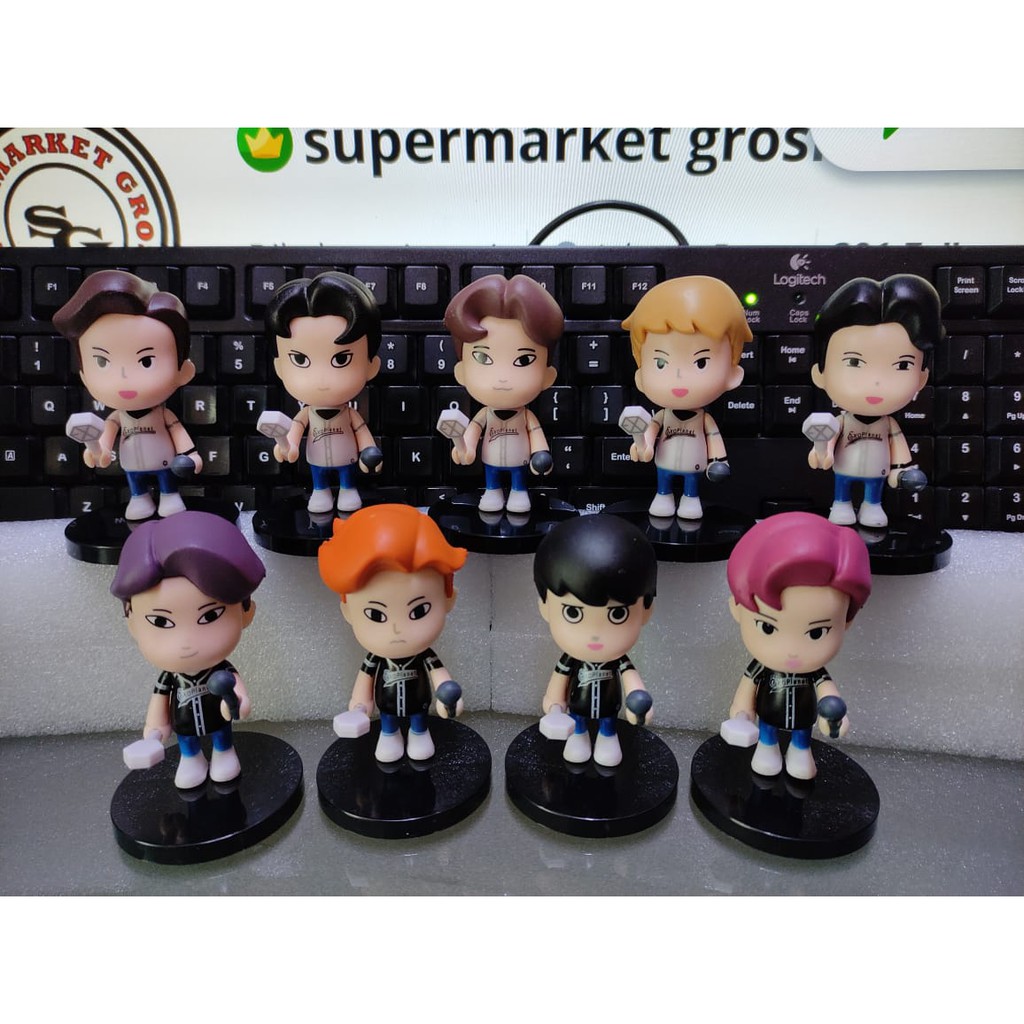 Action EXO Figure x Miniso - Set of 9 - KPOP Cake Topper Action Figure ...