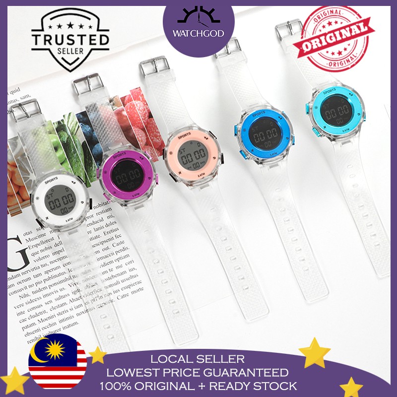 [🔥WATCHGOD PROMO🔥] Transparent Multi Function Sports Digital LED Men Women Kid Watch Jam Tangan ...