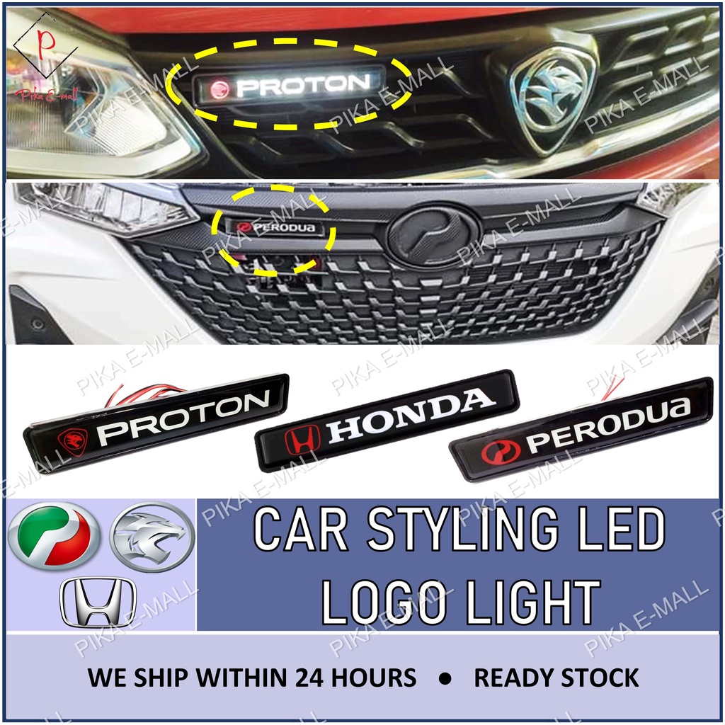 [1PCS] CAR STYLING Logo Car Front Hood Grille Emblem LED Light Perodua ...