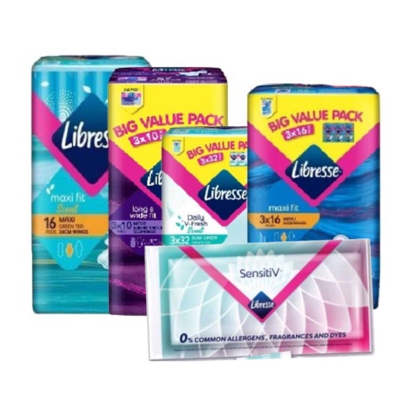 Libresse Trial Pack Maxi Fit Night Wing Sample Set / Travel Pack 24cm ...