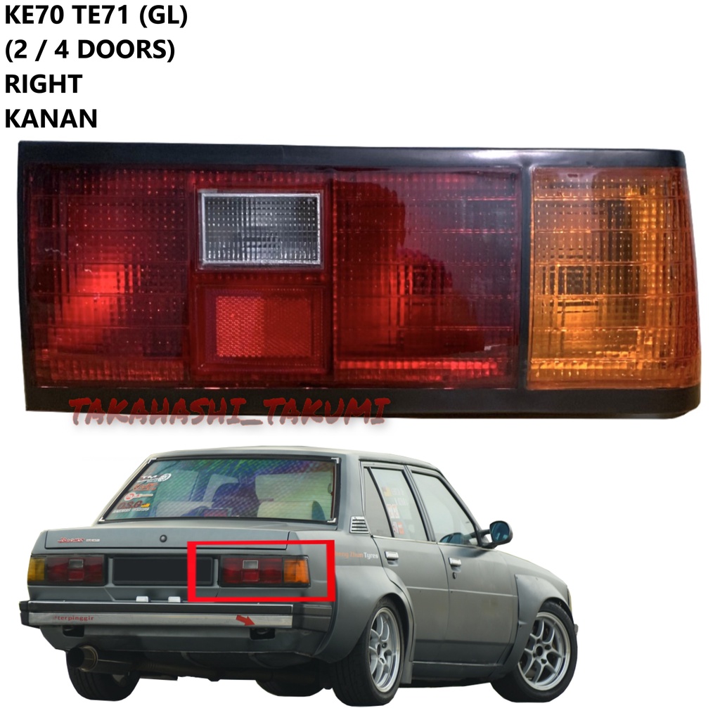 Toyota Corolla KE70 GL 1982 Rear Right Kanan Tail Lamp Light Lampu ...