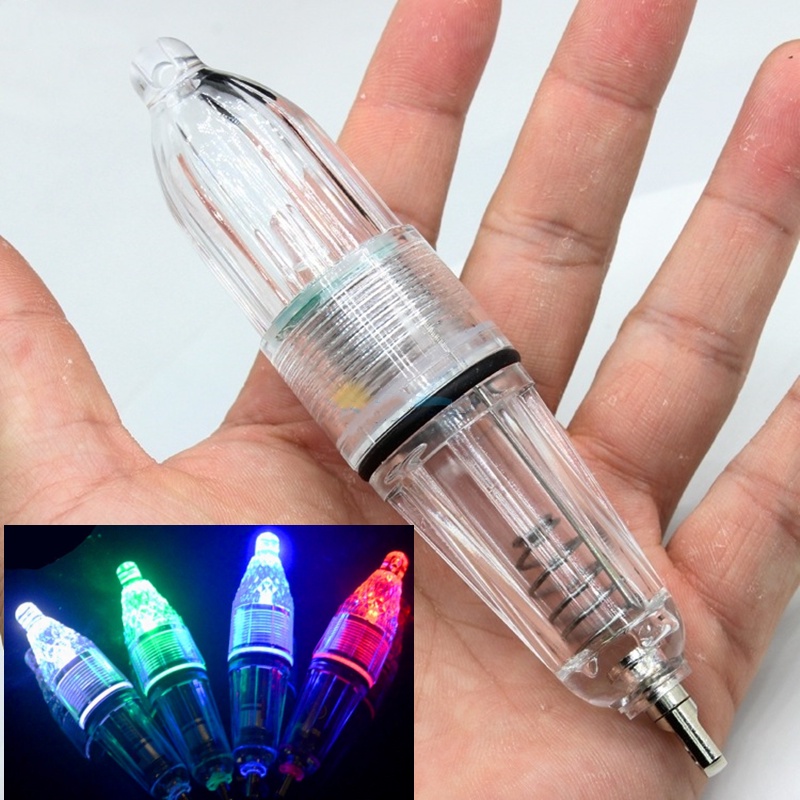 1Pcs Deep Drop Underwater Fish Attracting Lure LED Fishing Flash Fibre ...