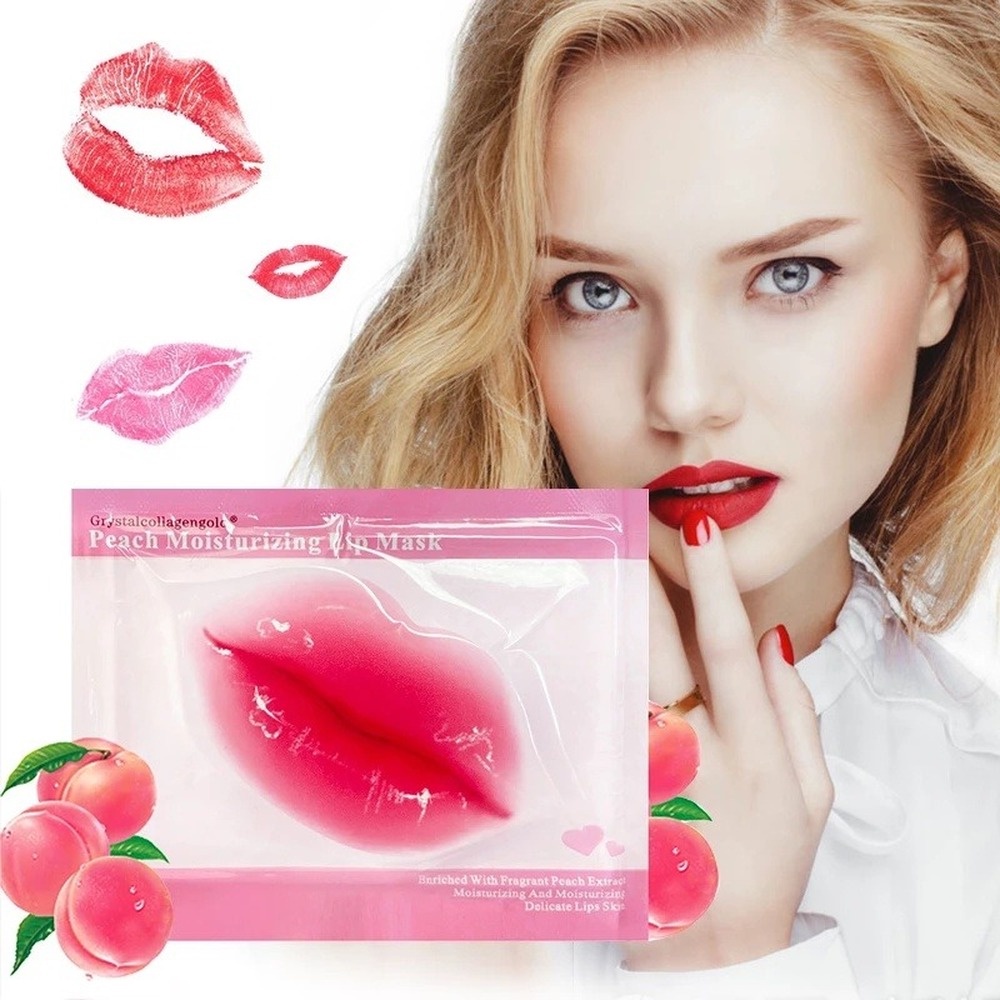 Lip Mask Lip Plumper Pink Crystal Collagen Patches Moisture Essence ...