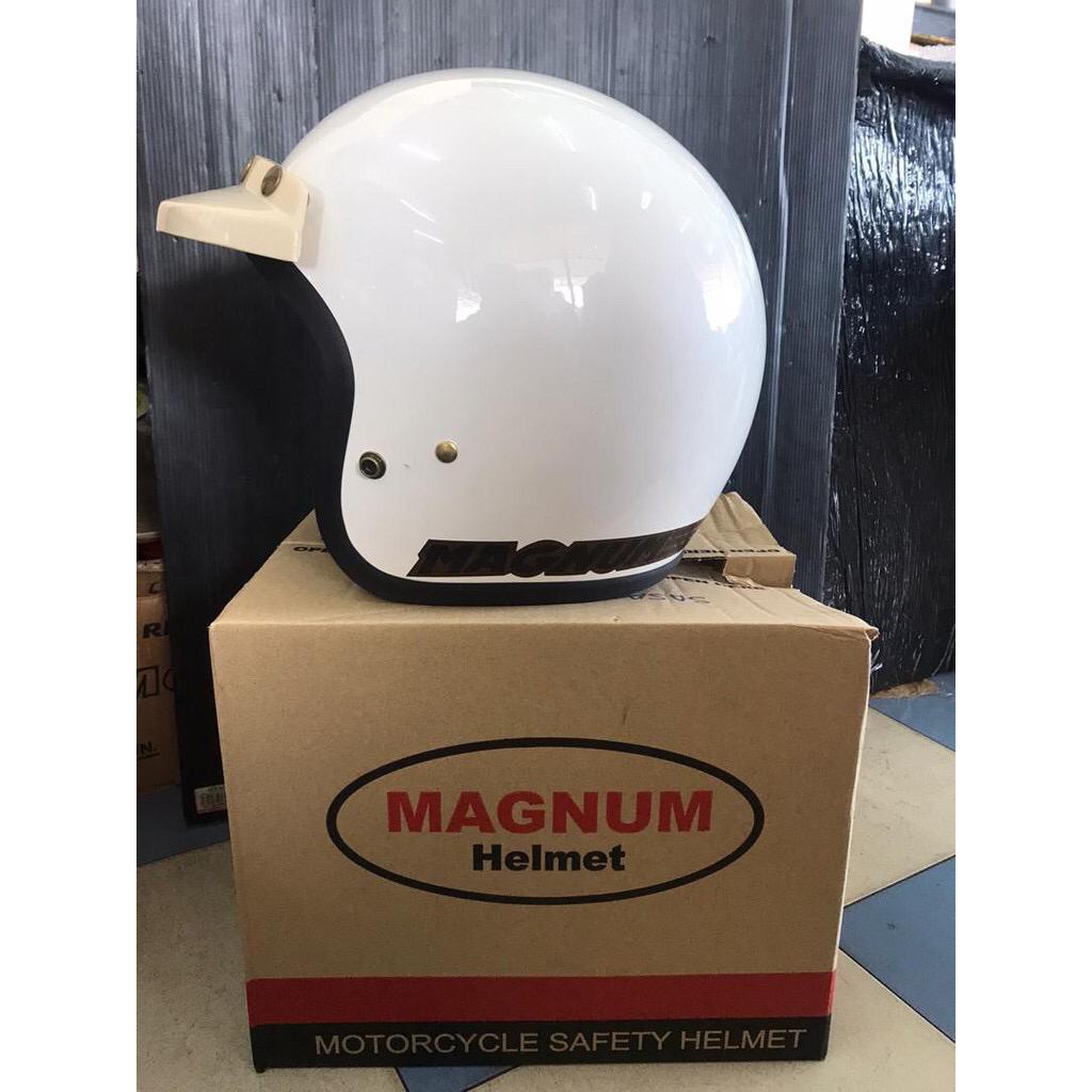 MAGNUM 5 BUTTON (M9) WHITE CAP MOTORCYCLE HELMET100% ORIGINAL | Shopee ...