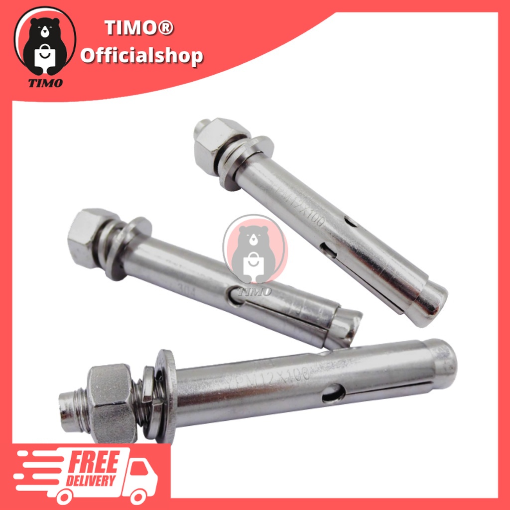 M8 Stainless Steel Wall Plug / External Hex Expansion Bolt / Metal ...