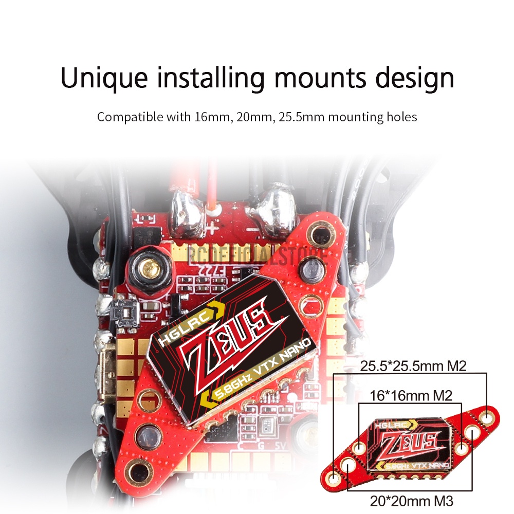 HGLRC Zeus nano VTX 25/100/200/350mW 5.8Ghz 40CH Tramp Protocol With ...