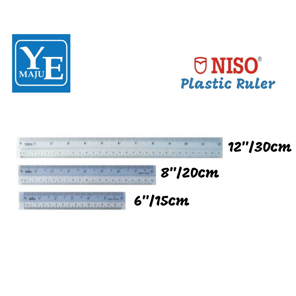 Niso Plastic Straight Ruler (15cm/20cm/30cm) | Shopee Malaysia