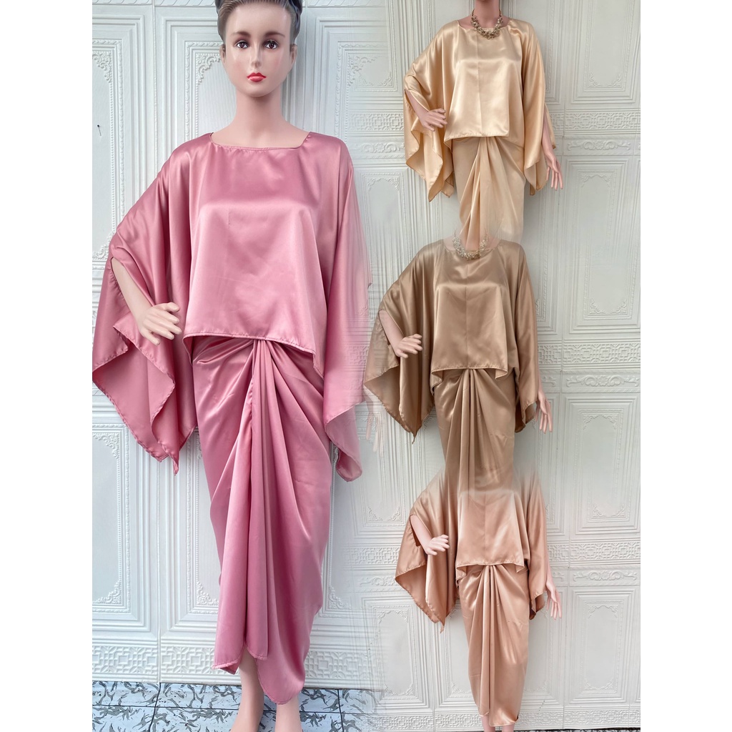 PREMIUM BATWING CAPE PLAIN KEBAYA SET CONVECTION | Shopee Malaysia