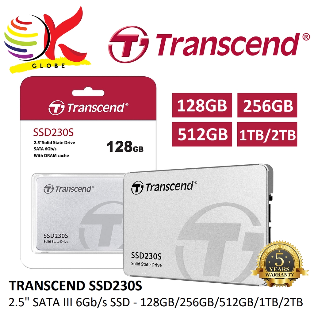 TRANSCEND 2.5" SSD230S SATA III 6GB/S INTERNAL SSD 3D NAND FLASH SOLID ...