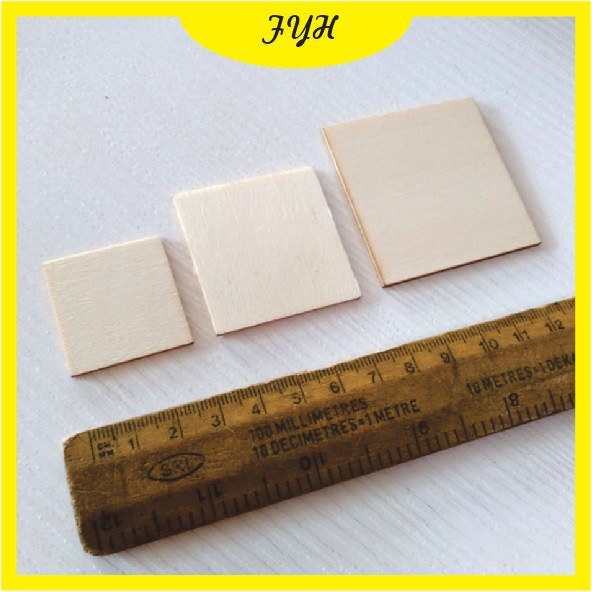 🎀 READY STOCK 🎀 DIY Wood Piece - Wooden Square Cutout Plaque, Natural ...