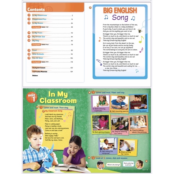 Kindergarten English Primary School English Book Big English | Shopee ...