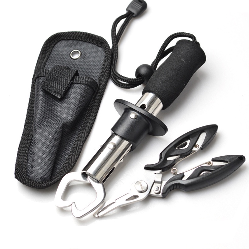 Stainless Steel Fishing Pliers Curved Mouth Bait Multifunctional Control Scissors Vigrously ...