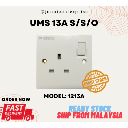 UMS 1 Gang Switched Socket Outlet 1213A (SIRIM) | Shopee Malaysia