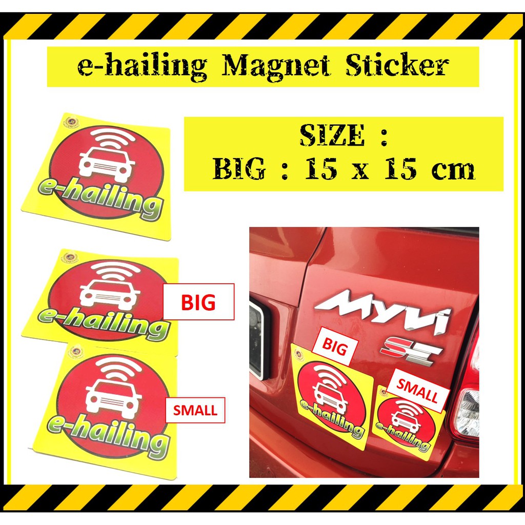 E hailing Magnet Sticker E-hailing Sticker logo. Grab E-hailing magnet ...