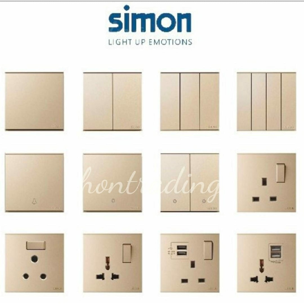 Simon E6 Series Switch/Socket Outlet FULL Champagne,SIRIM | Shopee Malaysia